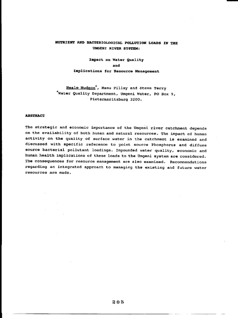 Umngeni River Project | PDF