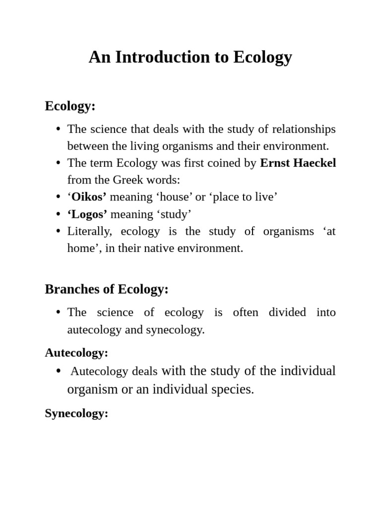 Introduction To Ecology & What Determines The Distribution of Life On ...