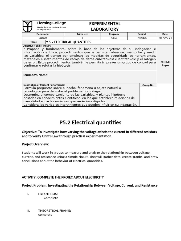 Electrical Quantities | PDF