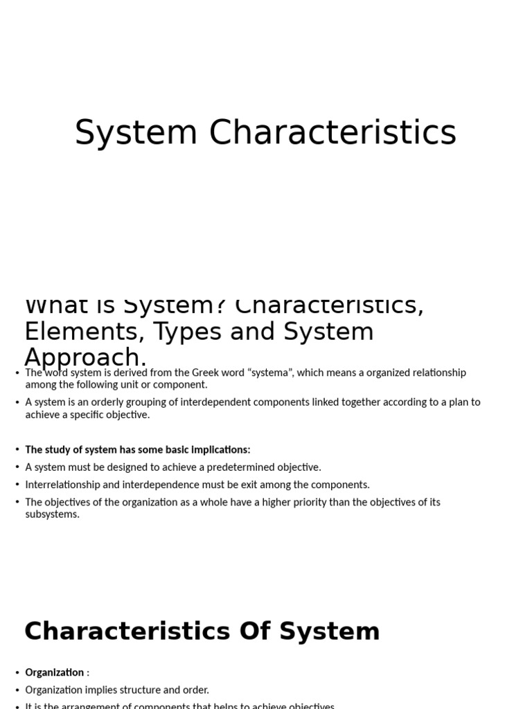 System Characteristics | PDF