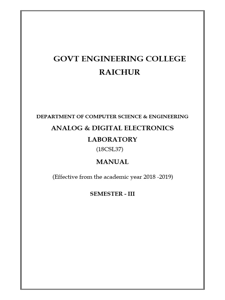 3sem ADE Lab Manual | PDF