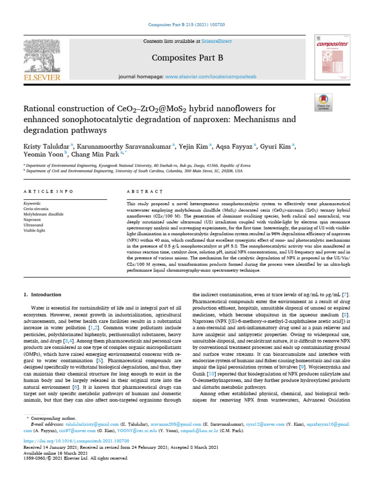 2021 CeO2 ZrO2@MoS2 | PDF