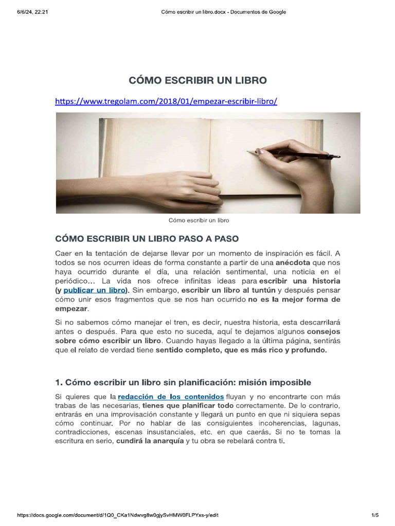 COMO ESCRIBIR UN LIBRO PASO A PASO | PDF