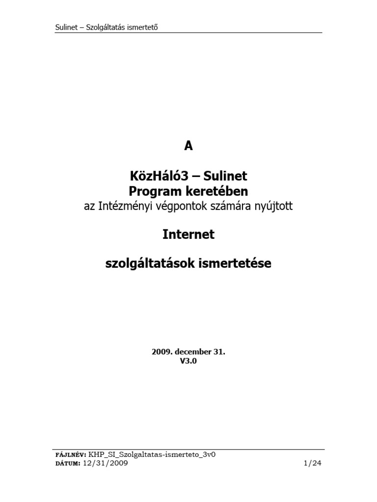 KHP SI Szolgaltatas-Ismerteto 3v0 | PDF