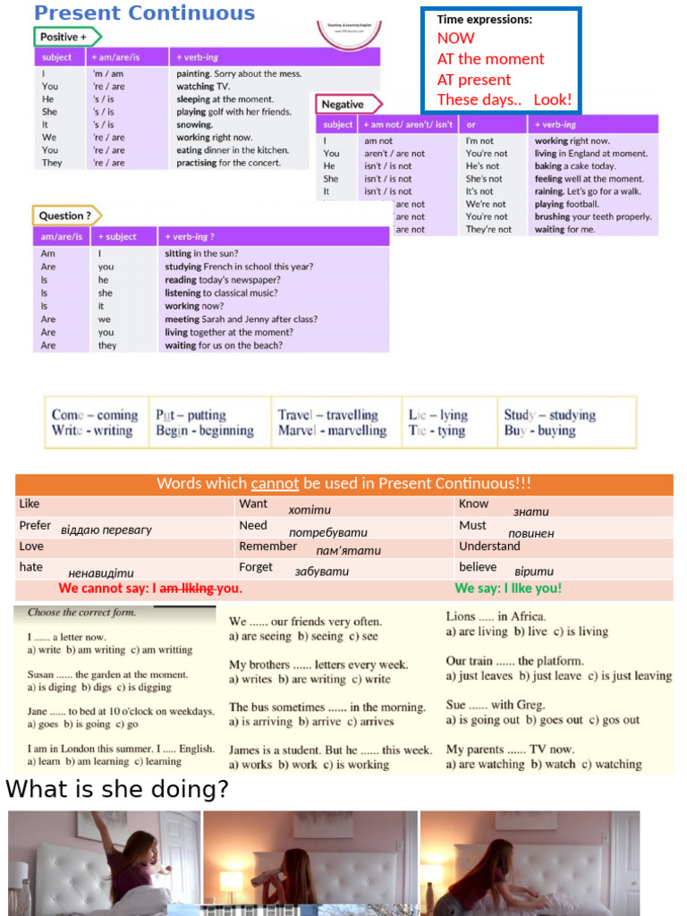 Present Simple v. Present Continuous | PDF