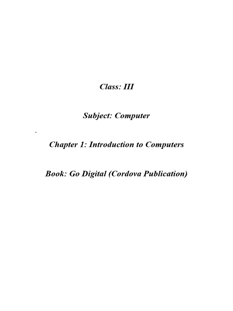 Class: III | PDF