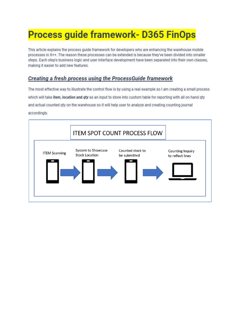 Process Guide Framework - D365 FinOps X++ | PDF