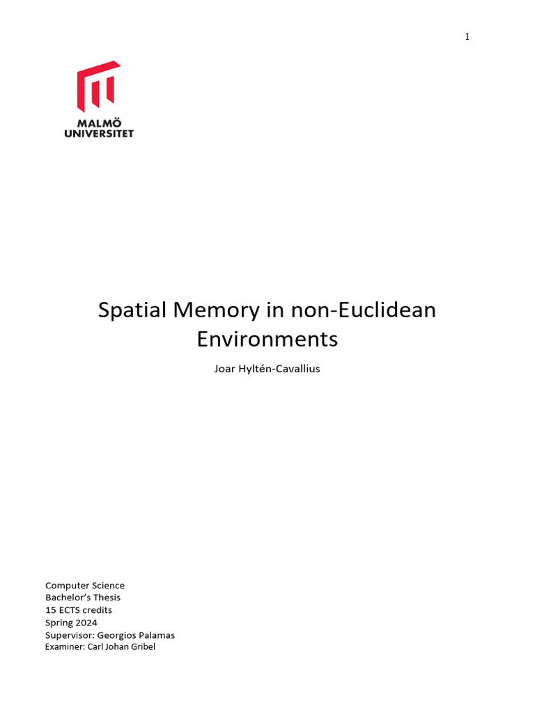 Spatial Memory in Non-Euclidean Environments | PDF | Sphere | Technology & Engineering