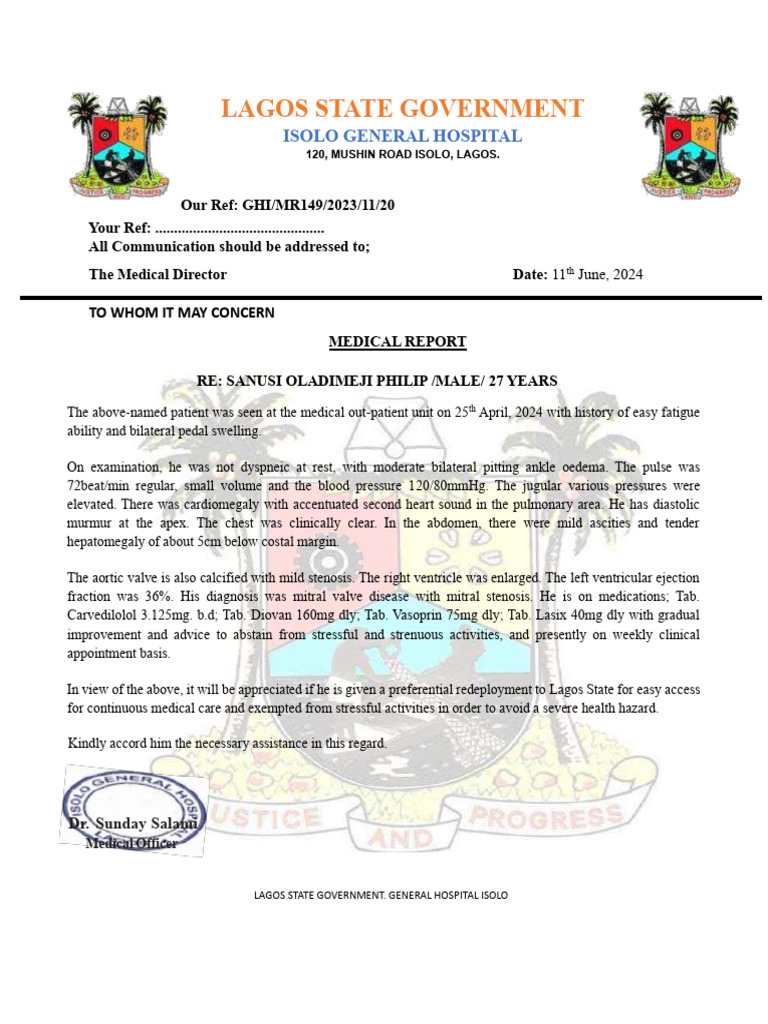 Medical Report | PDF