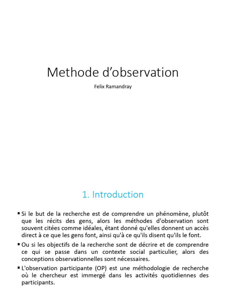 Methode D - Obervation | PDF