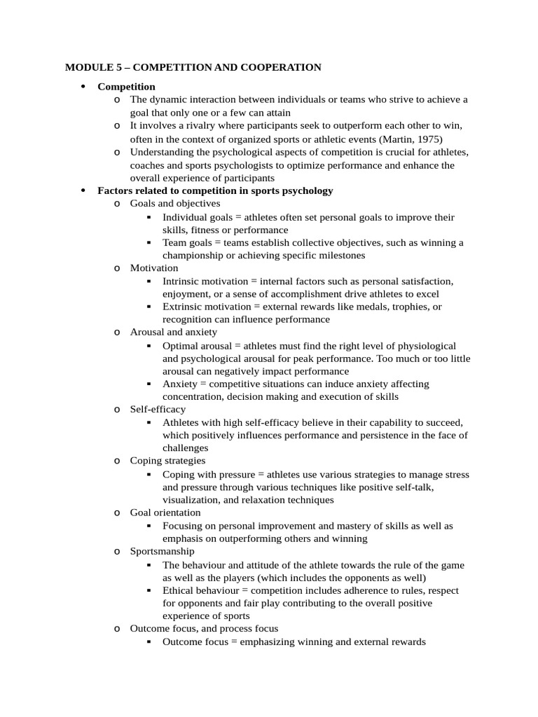 Module 5 Competition and Cooperation | PDF
