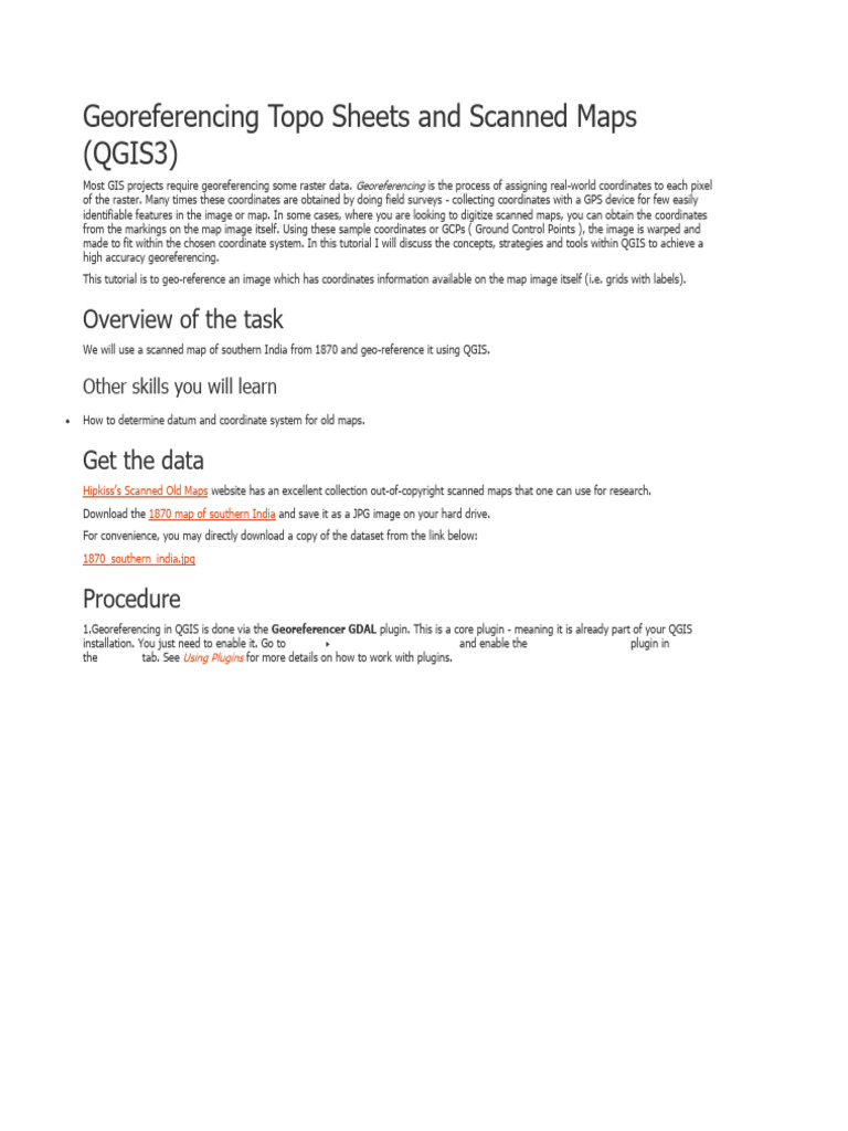 Georeferencing Topo Sheets and Scanned Maps | PDF