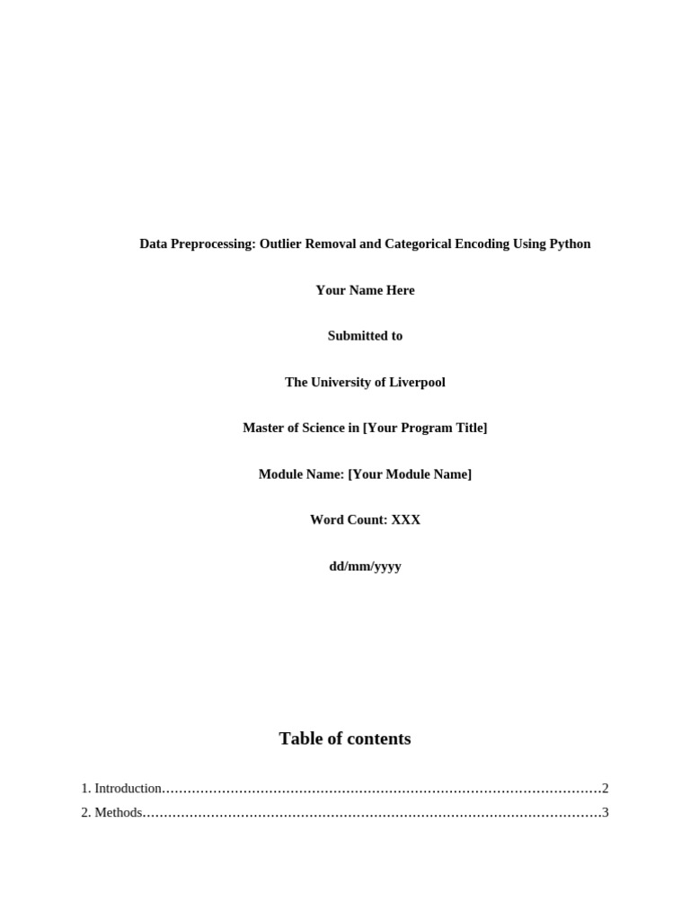Data Preprocessing Outlier Removal and Categorical Encoding | PDF