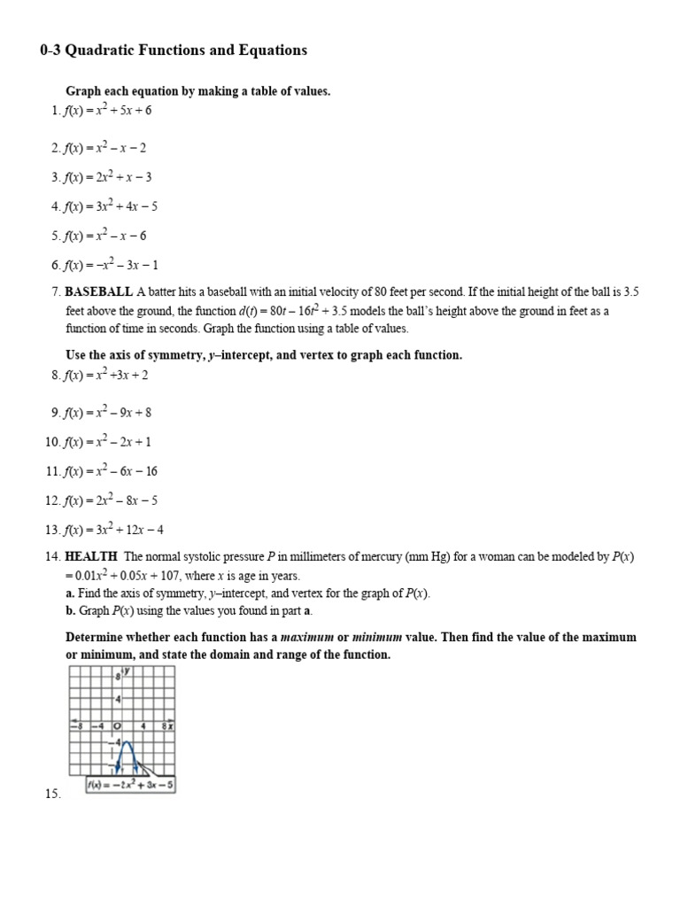 0 3 Quadratic Functions and Equations | PDF
