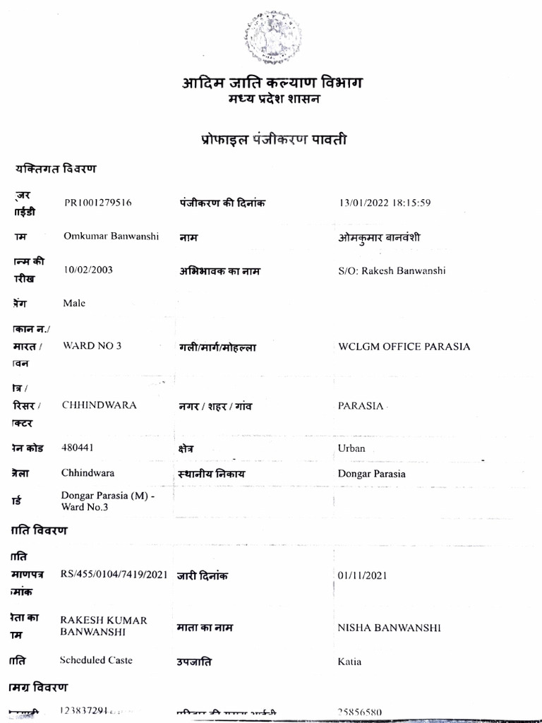 Profile Panjiyan | PDF
