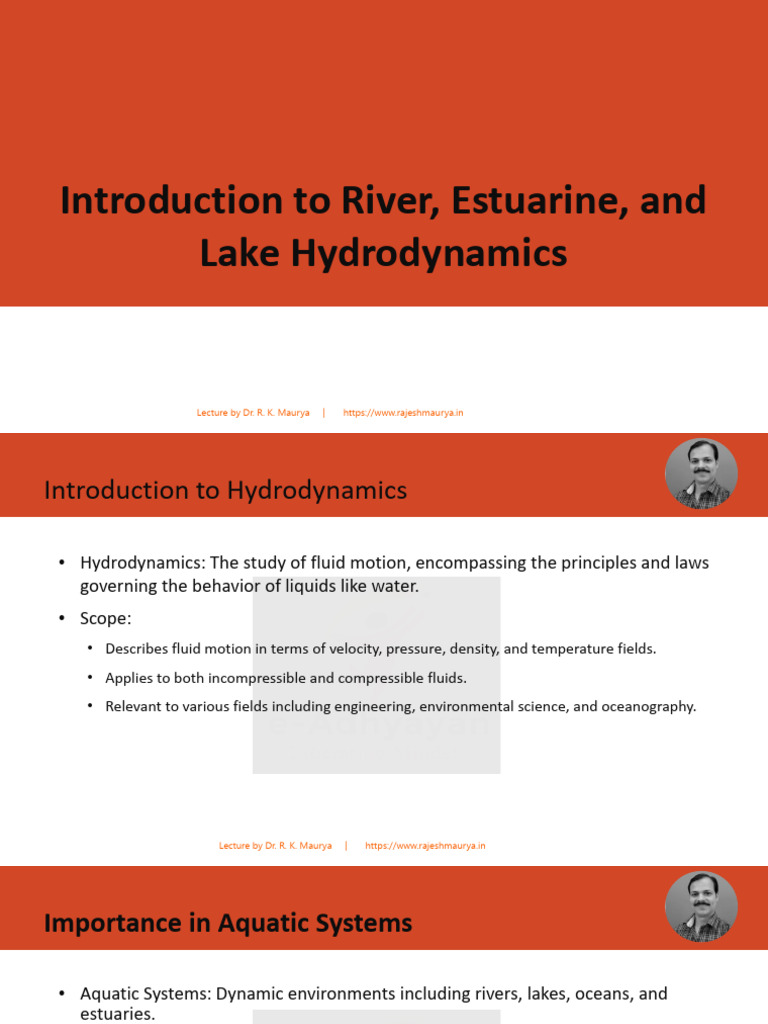 Introduction To River, Estuarine, and Lake Dyanamics | PDF