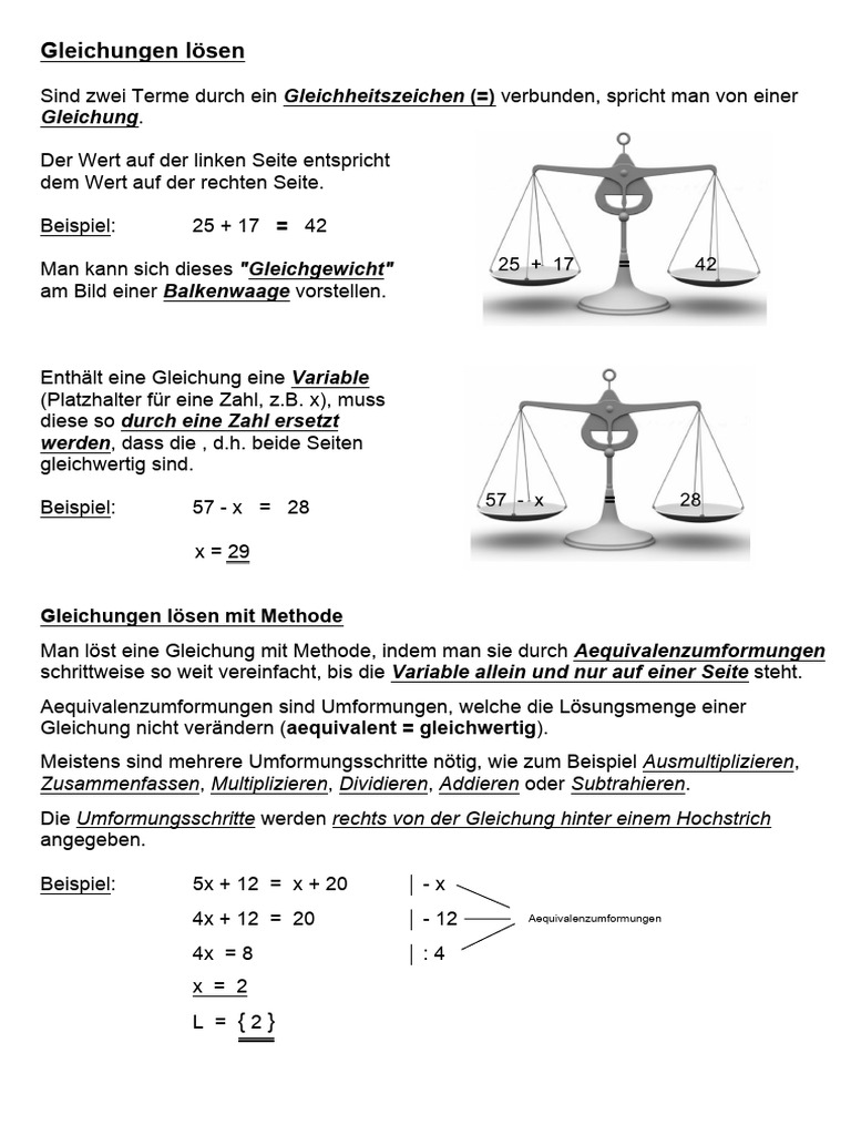 Gleichungen Lösen | PDF