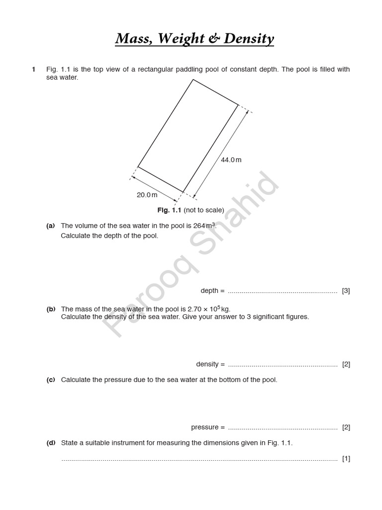 Density and Volume Calculations | PDF | Density | Science & Mathematics