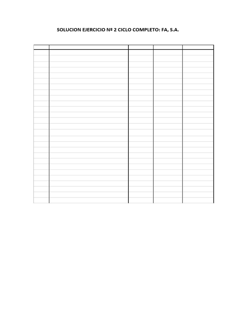 Solucion Ejercicio #2 Ciclo Completo. Fa, S.A. | PDF