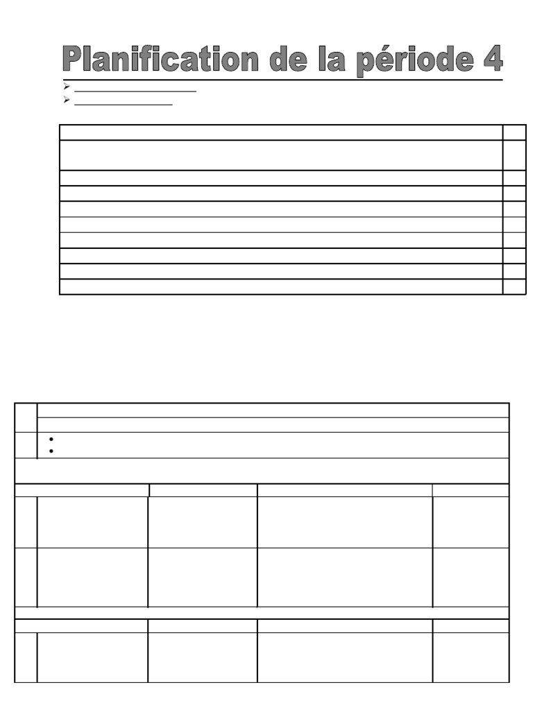 Planification de La Période 4 | PDF