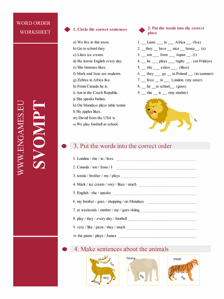 Svompt Worksheet | PDF