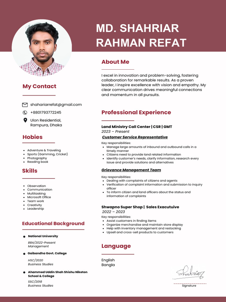 Shahriar Rahman Refat | PDF