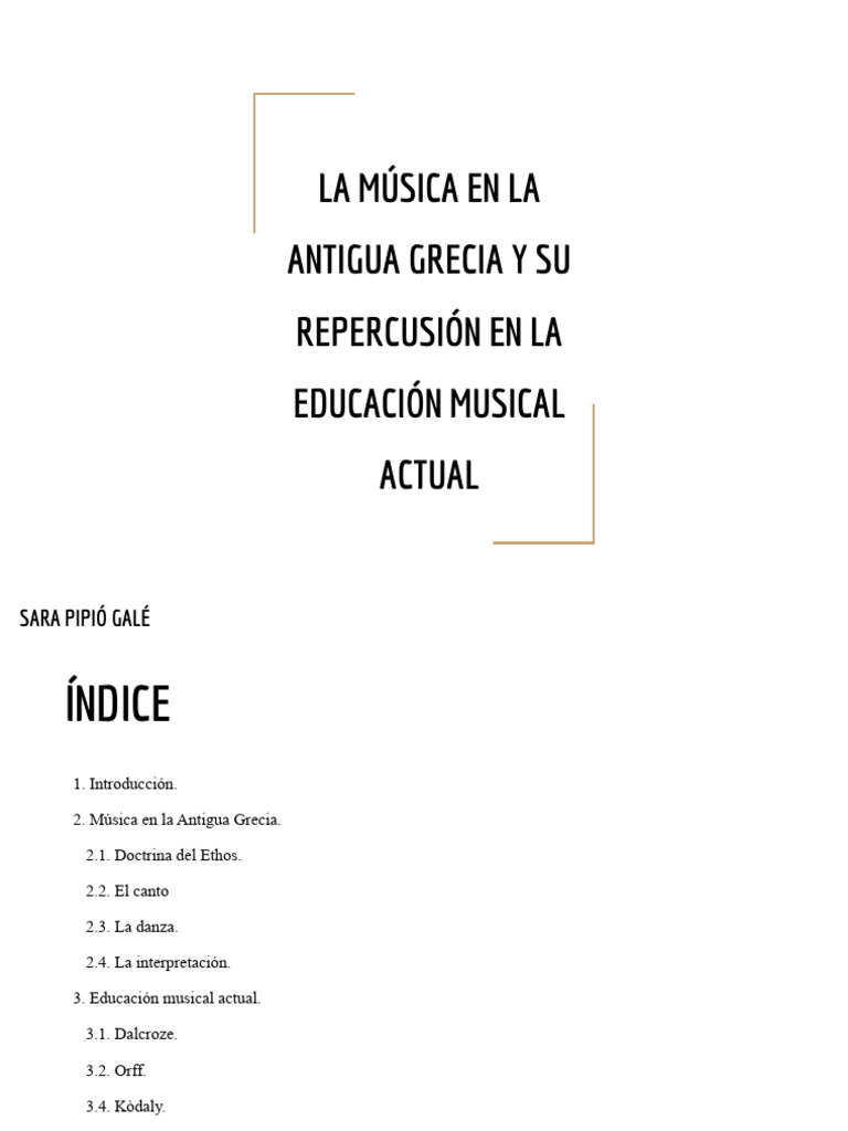 La Música en La Antigua Grecia y Su Repercusión en La Educación Musical ...