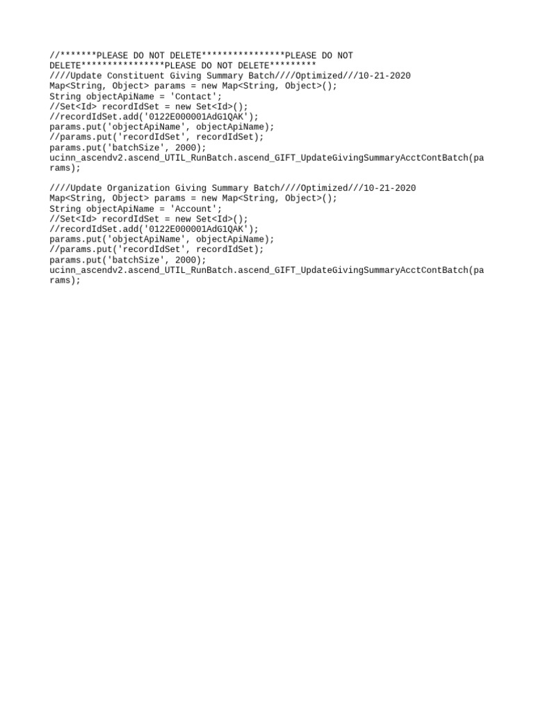 Giving Summary Batch Script | PDF
