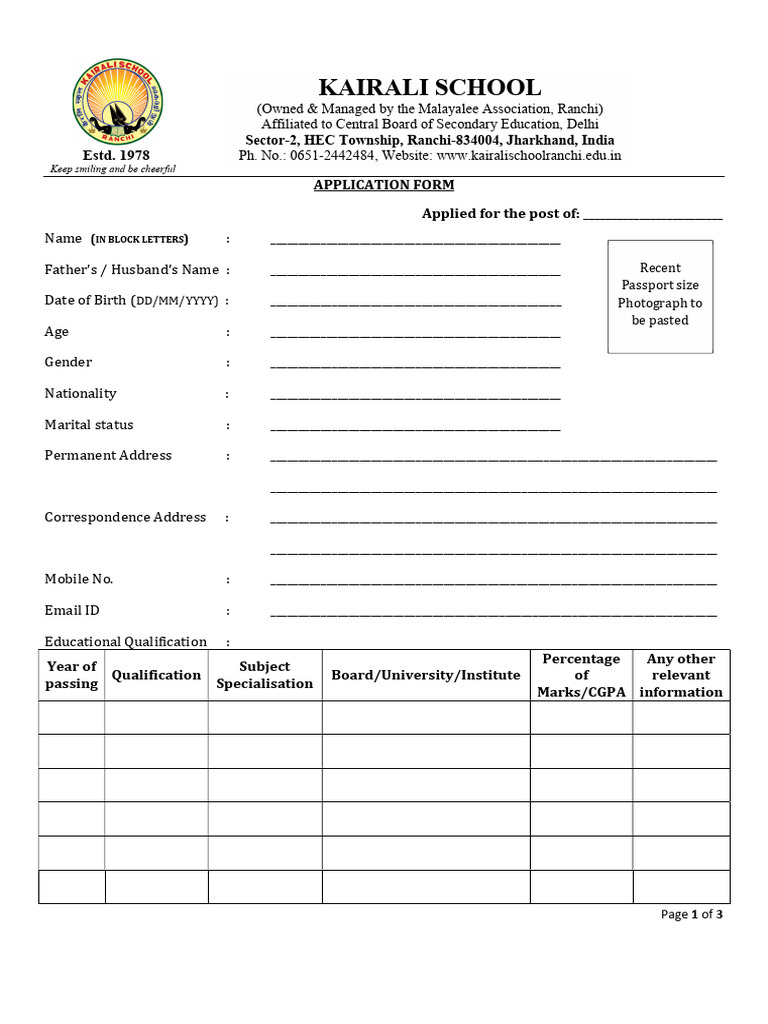 Kairali Form | PDF
