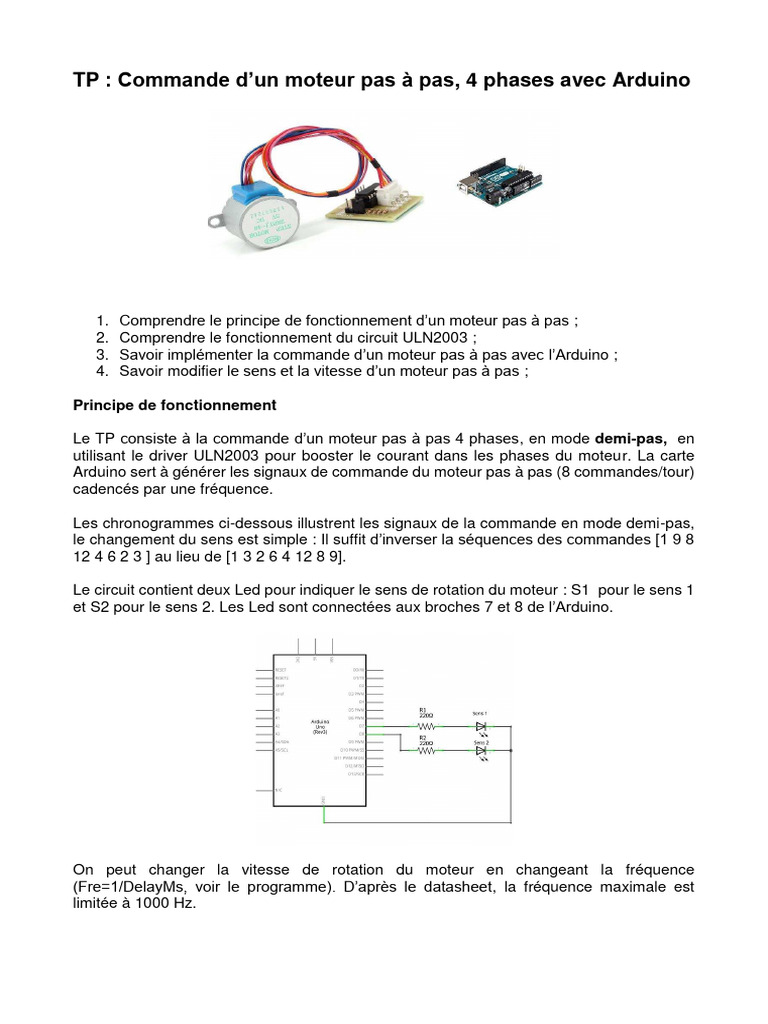 TP Commande Dun Moteur Pas A Pas 4 Phase | PDF