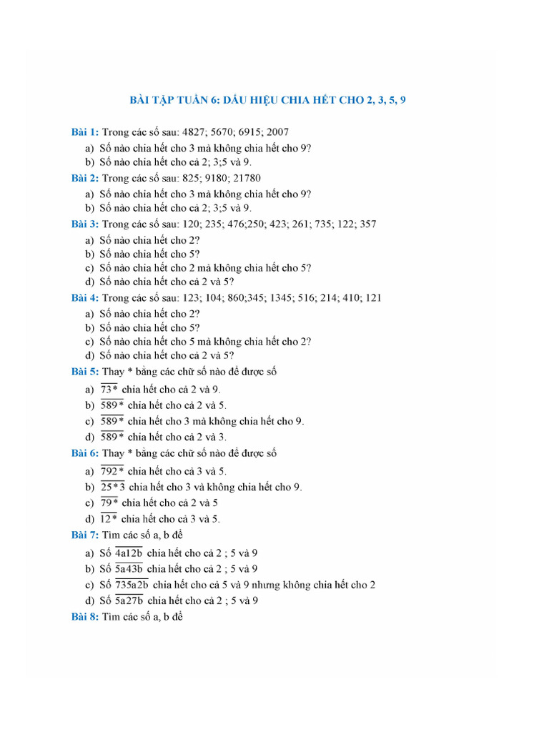 Toán 6 Ư C Và B I | PDF