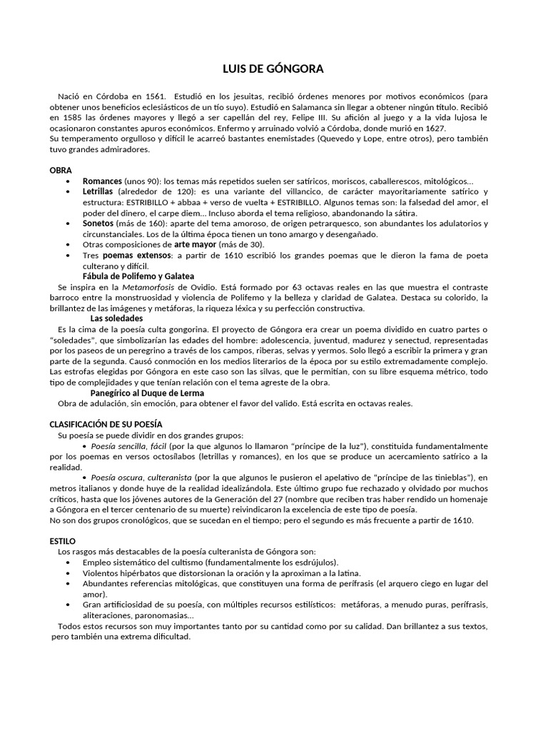 GÓNGORA | PDF