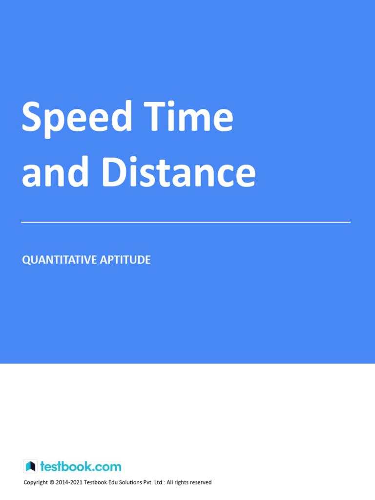 Speed, Time and Distance - Study Notes | PDF