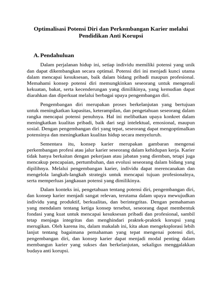 Optimalisasi Potensi Diri Dan Perkembangan Karier Melalui Pe | PDF