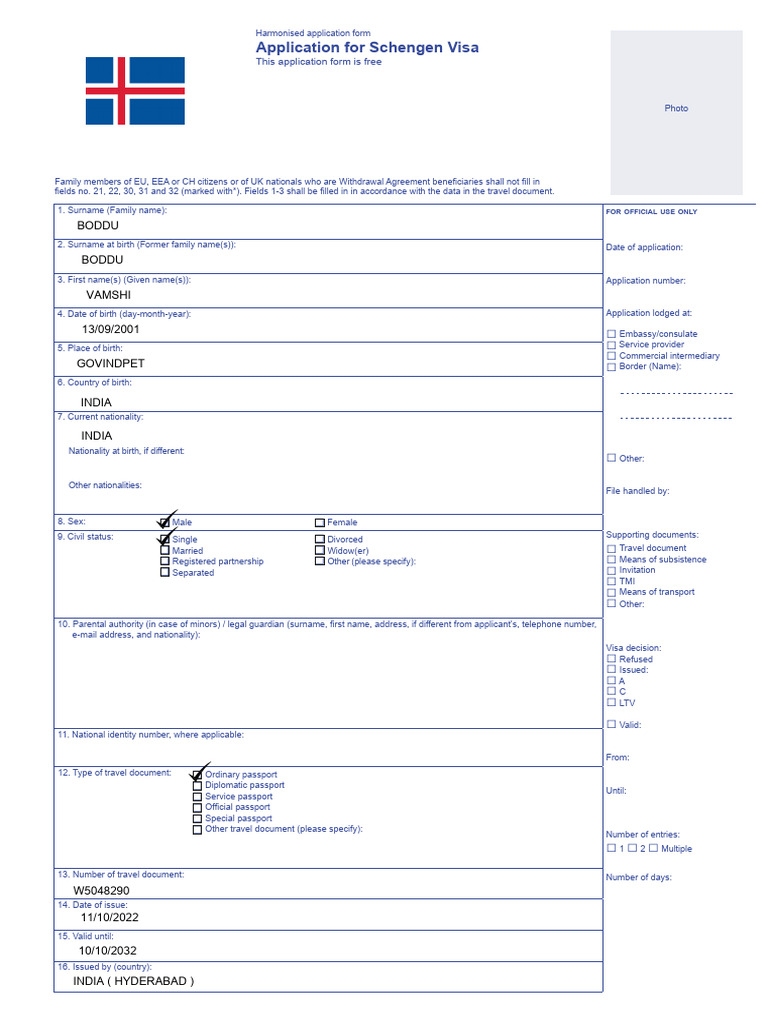 Schengen Visa Form is en Final (1) (1) | PDF