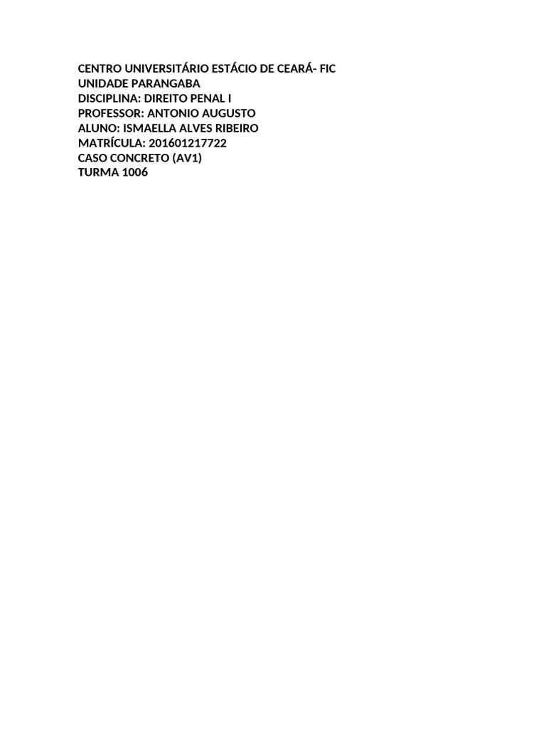 Caso Concreto Av1 | PDF