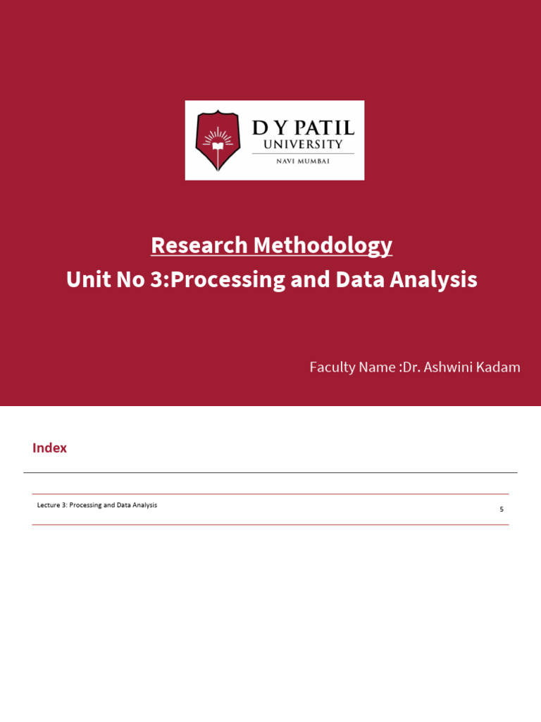 BBA Unit 4 - Data Processing and Analysis of Data | PDF