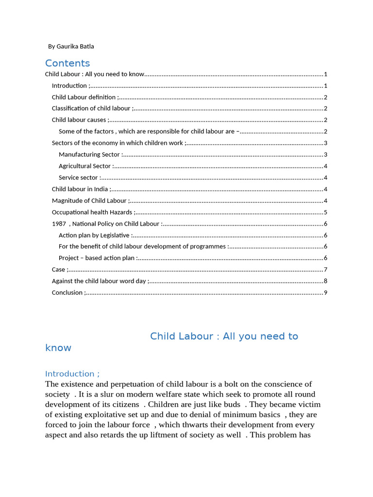 Child Labour .. | PDF