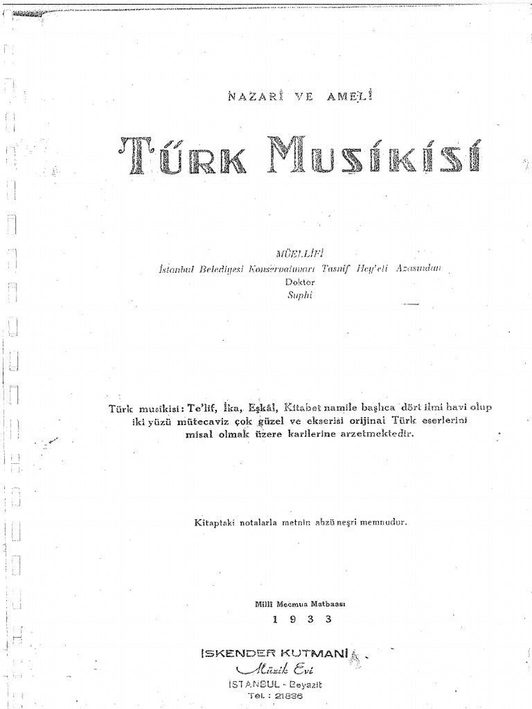 Nazarî Ve Amelî Türk Musıkisi | PDF