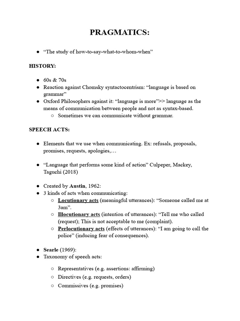 Pragmatics Ilp | PDF