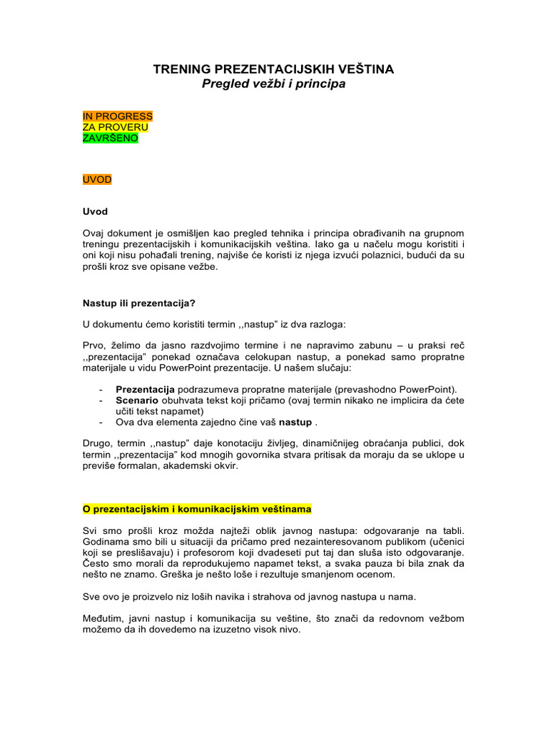 Prezentacijske Vestine Pregled Ver 02 | PDF