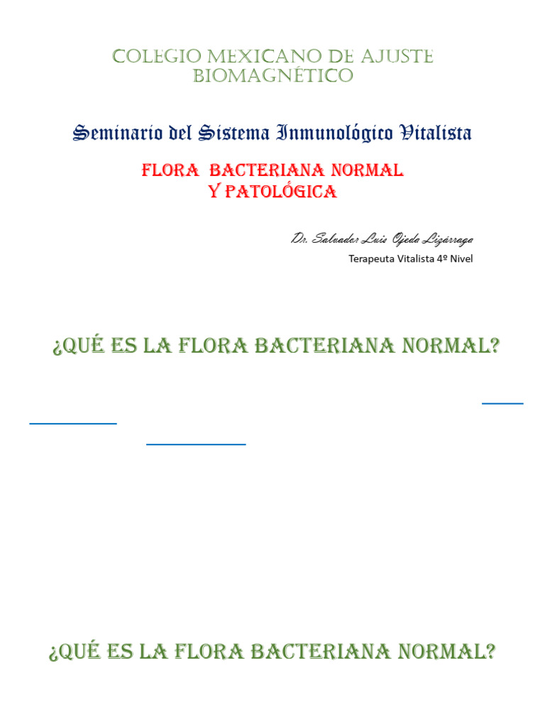 Flora Bacteriana Normal y Patológica Dr. Ojeda (1) | PDF
