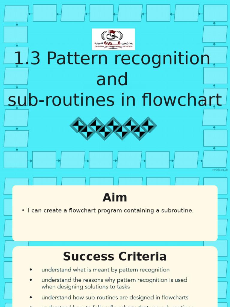 1.3 Pattern Recognition and Sub-Routines in Flowcharts Grade 6 | PDF