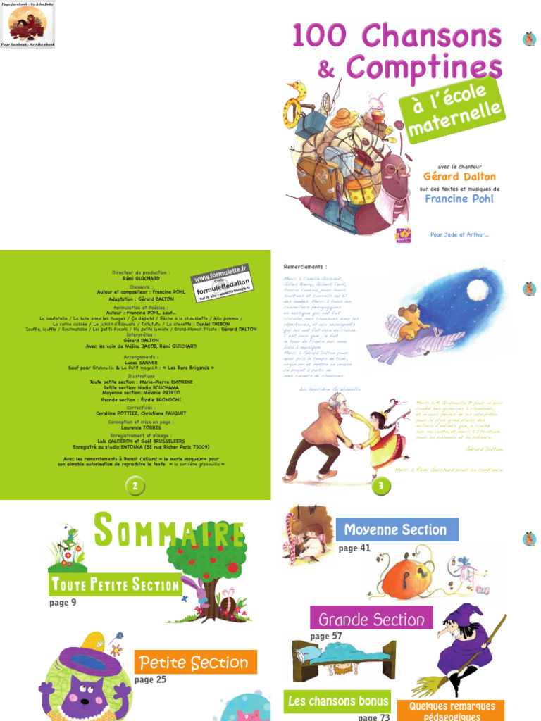 100 Chansons Et Comptines À L'école Maternelle | PDF