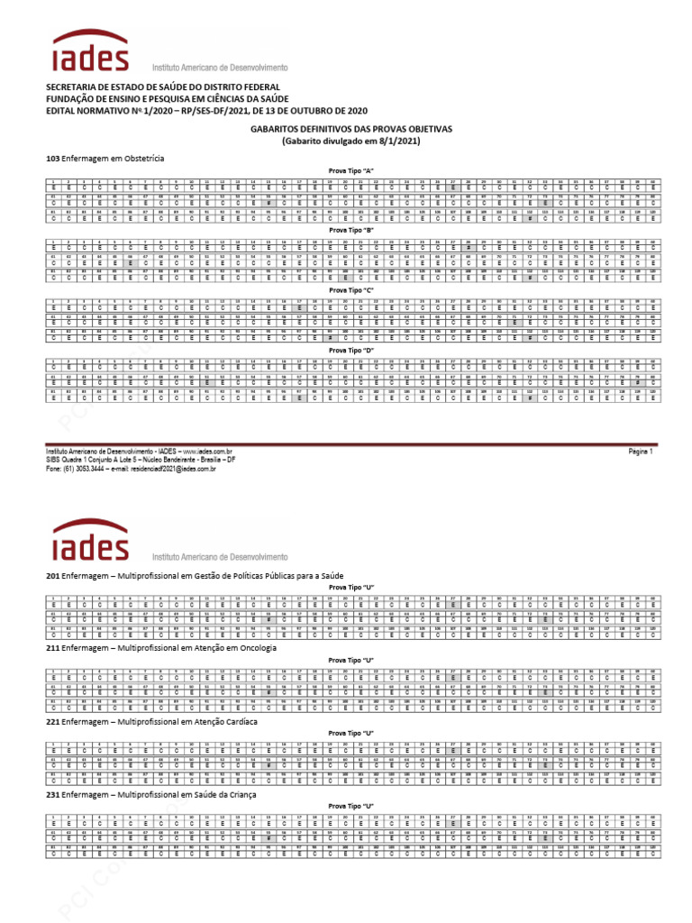 Gabaritos Definitivos | PDF