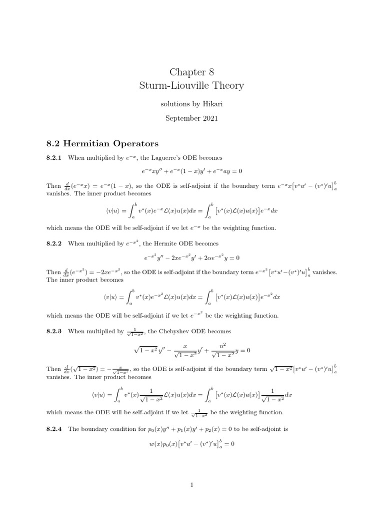 Mathematical Methods For Physicists Ch8 | PDF