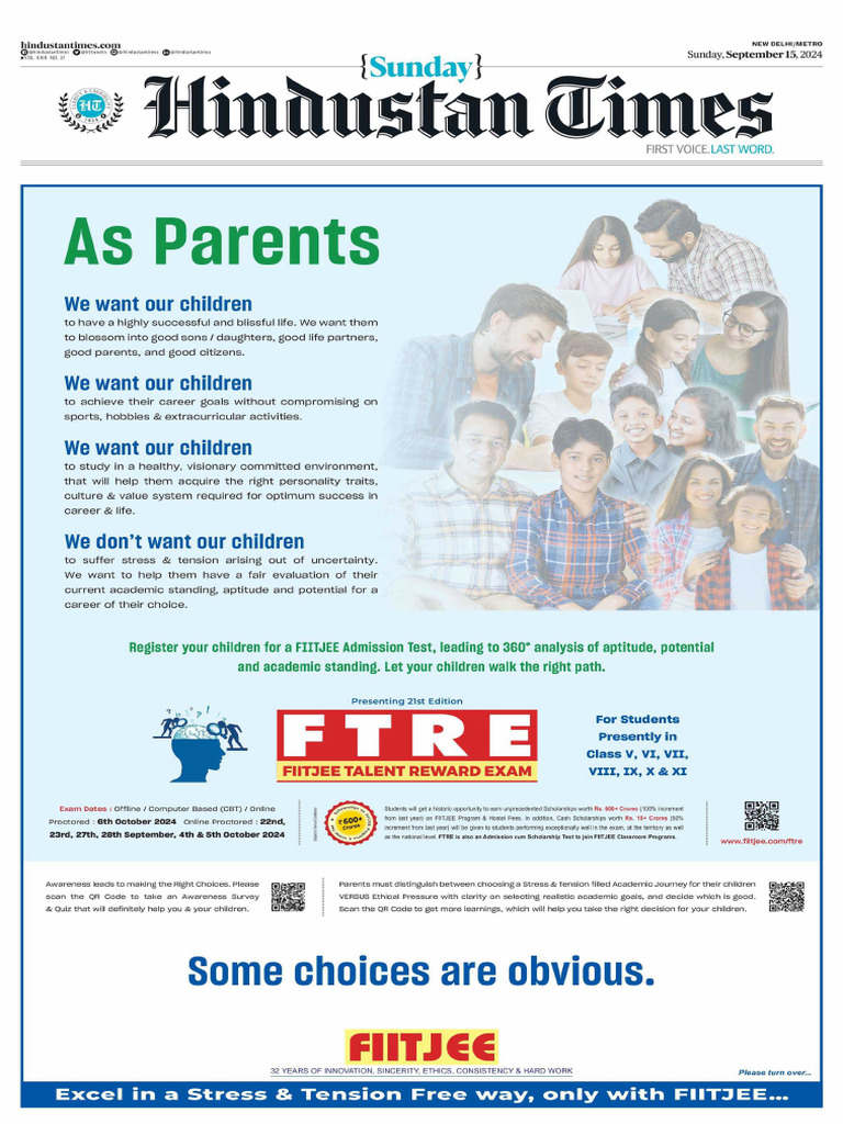 HT DELHI - 15 Sep 2024 - Uninterrupted | PDF