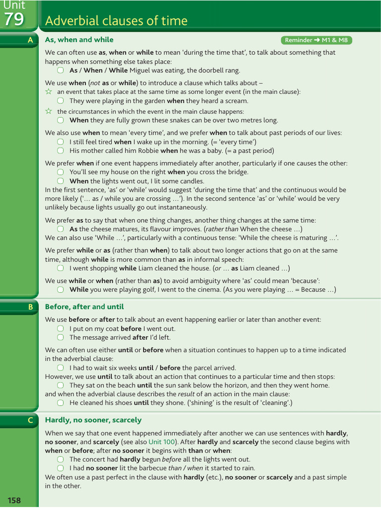 79 Adverbial Clauses of Time | PDF