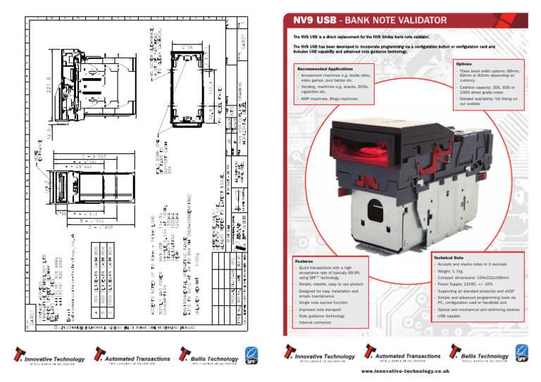 Bill Validator ITL NV9-usb-en Leaflet | PDF