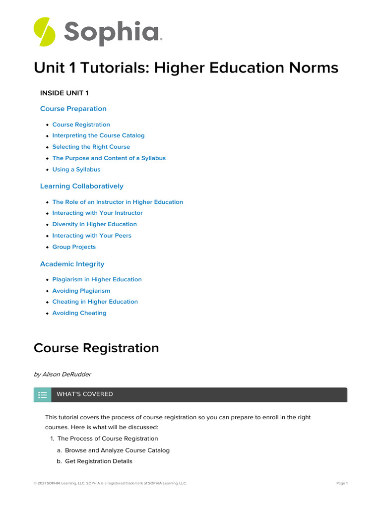 Unit 1 Tutorials Higher Education Norms | PDF